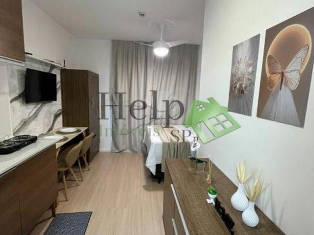 Studio 18 metros mobiliado 1 dormitório 01 banheiro varanda sem vaga Vila Santo Estéfano