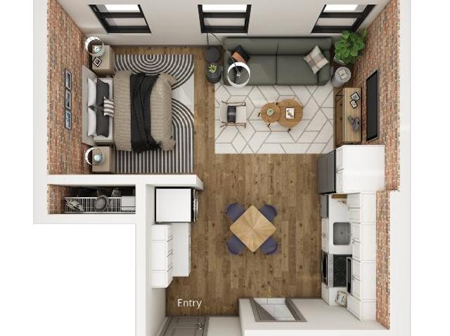 Studio, 1 bath, Apartment 200 Merrimack Street