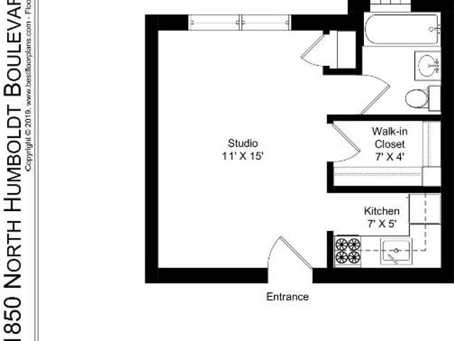 Studio, 1 bath, Condo 1850 North Humboldt Blvd