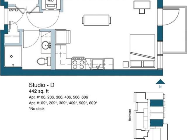 Studio, 1 bath, Condo 500 Belmont Ave E