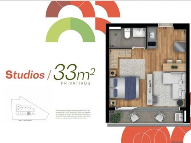Studio 33 M² com vaga de garagem 041 99710 46 52