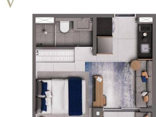 Studio com 1 dormitório à venda, 25 m² por R$ 379.000 Brooklin Paulista São Paulo/SP