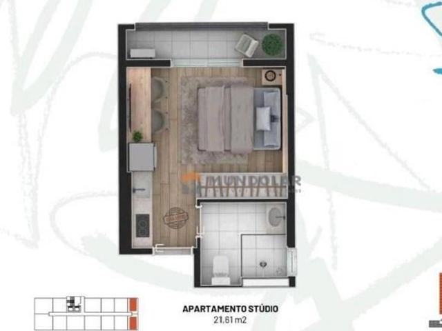 Studio com 1 dormitório à venda, 21 m² por R$ 239.560,24 Centro Curitiba/PR