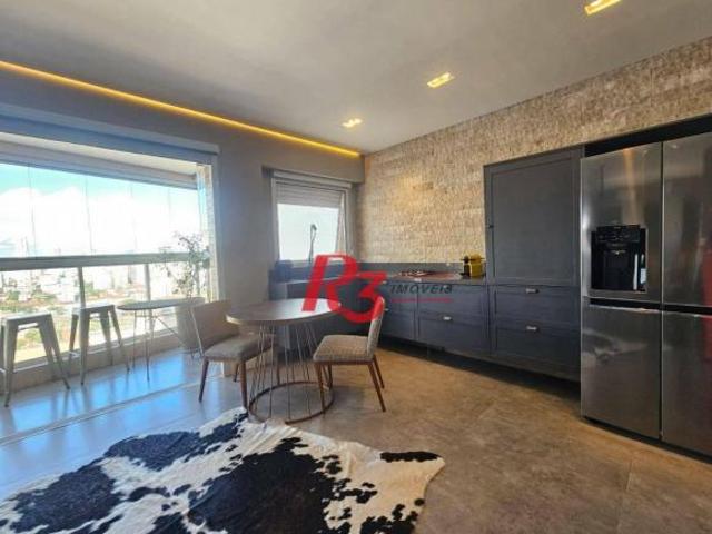 Studio com 1 dormitório à venda, 45 m² por R$ 680.000,00 Campo Grande Santos/SP