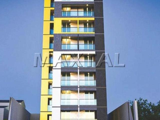 Studio com 28 m², 1 quarto, 1 suíte, 1 sala. 1 banheiro, varanda gourmet e churrasqueira