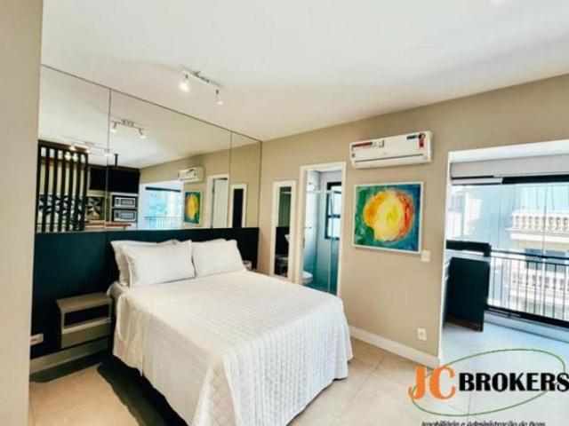 Studio com 35 m², 1 Dormitório, Sala com varanda gourmet integrada, 1 Vaga
