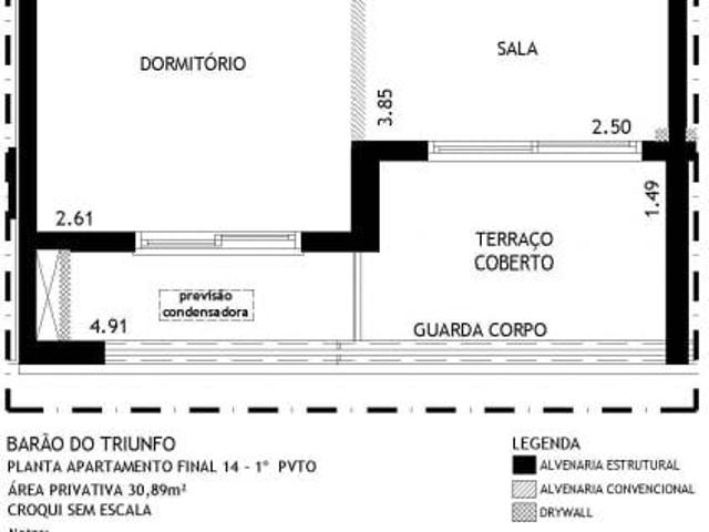 Studio com 30 metros no Campo belo