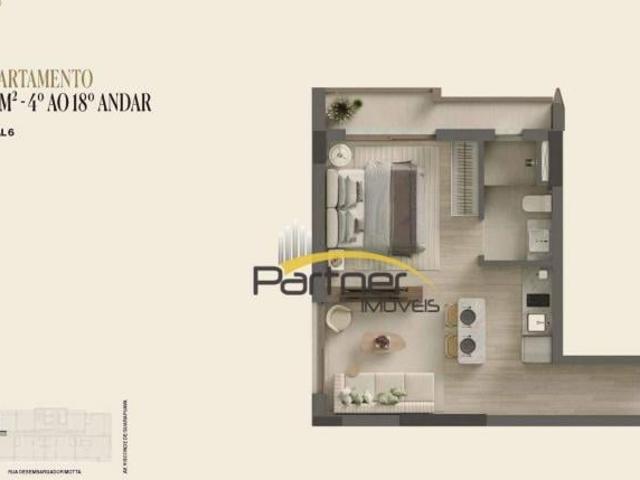 Studio à venda, 42 m² por R$ 955.190,00 Batel Curitiba/PR