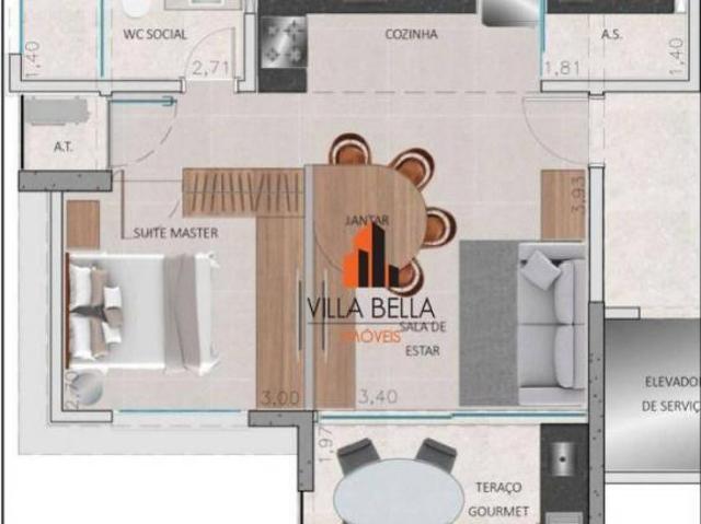 Studio à venda, 52 m² por R$ 935.000,00 Jardim Santo André/SP