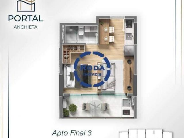 Studio à venda, 1 quarto, 1 suíte, 1 vaga, Centro São Vicente/SP