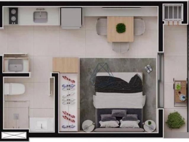 Studio à venda, 27 m² por R$ 393.300 Alto da Glória