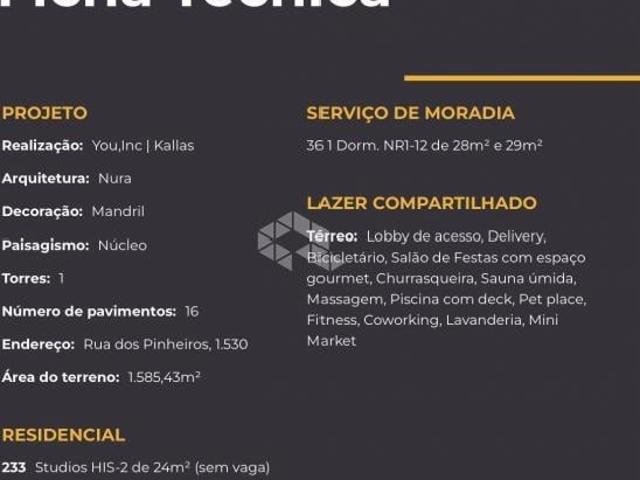 Studio á venda 24m² C/ 1 Dormitório Pinheiros
