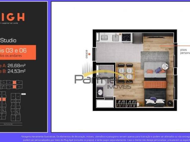Studio à venda, 29 m² por R$ 352.900,00 Novo Mundo Curitiba/PR