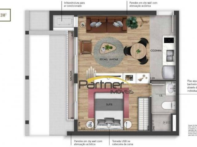 Studio à venda, 33 m² por R$ 525.397,00 Centro Cívico Curitiba/PR