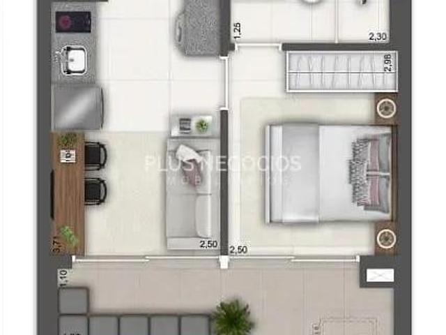 Studio à venda à 3 minutos a pé da estação Sesc/Pompeia, próximo Shopping Bourbon e Allianz Park, Vi