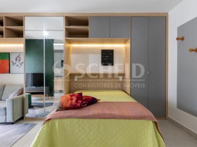 Studio á Venda em Moema com 37m², 1 quarto, 1 vaga