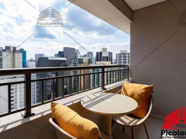 Studio à venda em Moema Mobiliado, 1 quarto, 1 suíte, sacada, 1 banheiro, 26m² de área! piscina aque