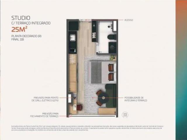 Studio à venda em São Paulo, Vila Mariana, com 1 quarto, 25,5m²