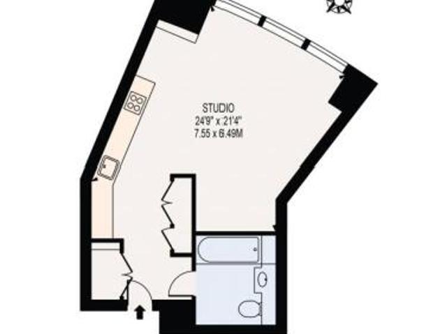 Studio apartment for rent in Marsh Wall, London, E22