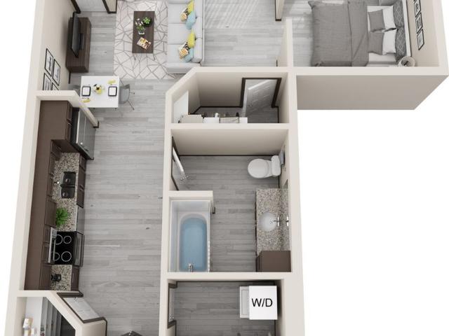 Studio Apartment with balcony and tons of natural light and storage!