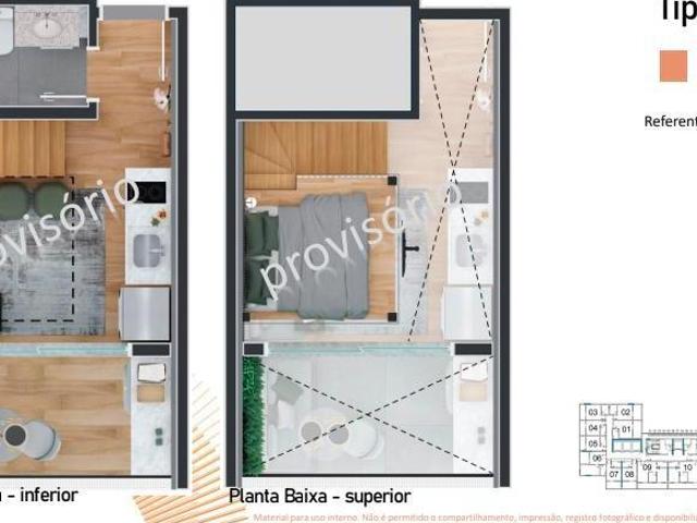 Studio de 1 quarto com 34m² no centro