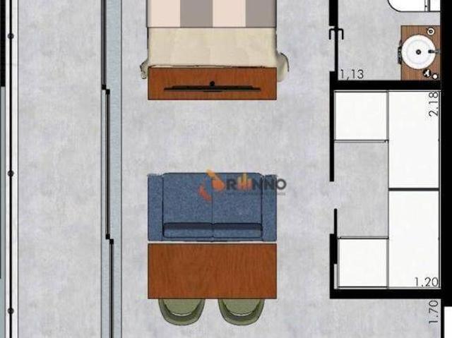 Stúdio de 32,38m² no bairro Cabral