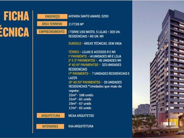 Studio em Santo Amaro, São Paulo/SP de 23m² 1 quartos à venda por R$ 358.000,00