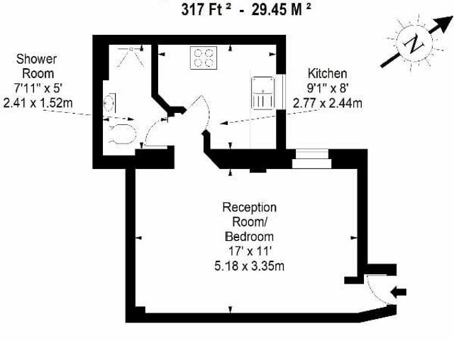 Studio Flat, Danbury Street, N1