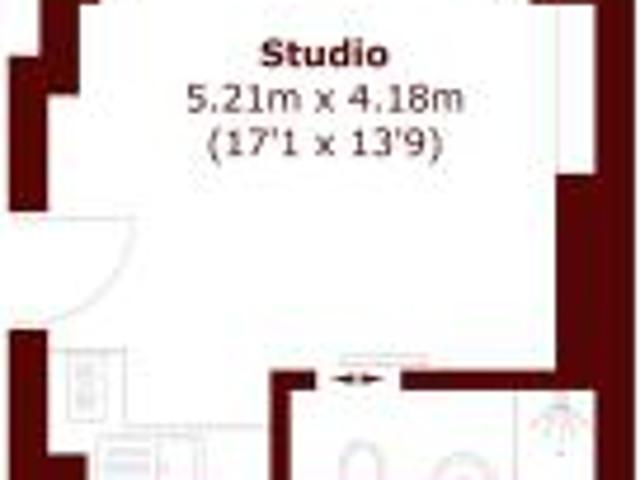 Studio flat for rent in Castletown Road, Barons Court, W14