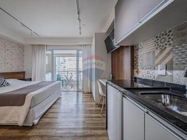 Studio mobiliado à venda Campo Belo 1 quarto c/ varanda, vaga de garagem 850m Aeroporto de Congonhas