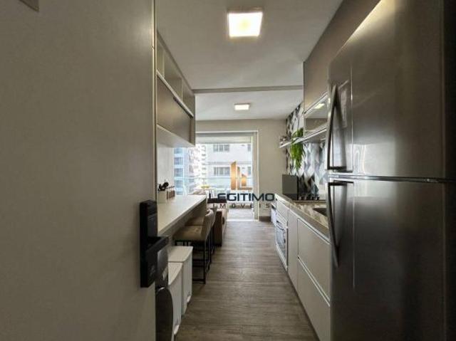 Studio mobiliado á venda no Brooklin, 36 metros privativos, 1 vaga de garagem, lazer completo!