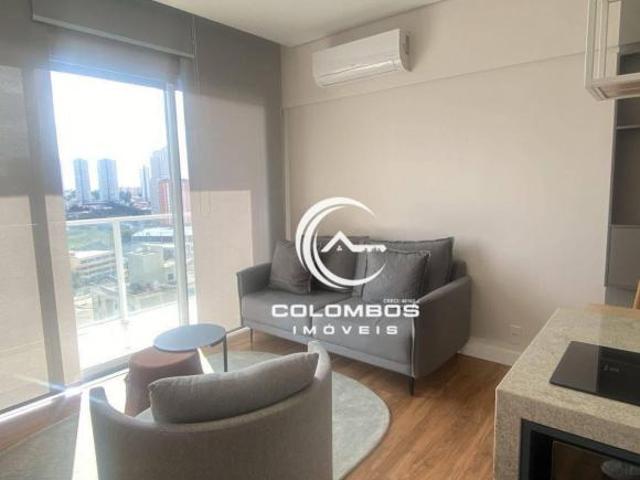 Studio mobiliado à venda no Lille Cambuí, Campinas. 38m², ar condicionado, 1 vaga e lazer completo n