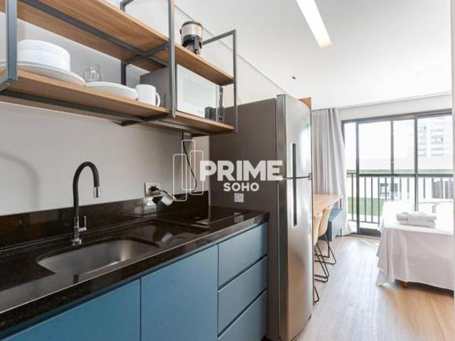 Studio Mobiliado e Decorado com Sacada no Água Verde