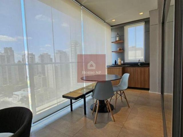 Studio Moderno Totalmente Mobiliado, 1 vaga e com 44m² em Moema em andar Alto!