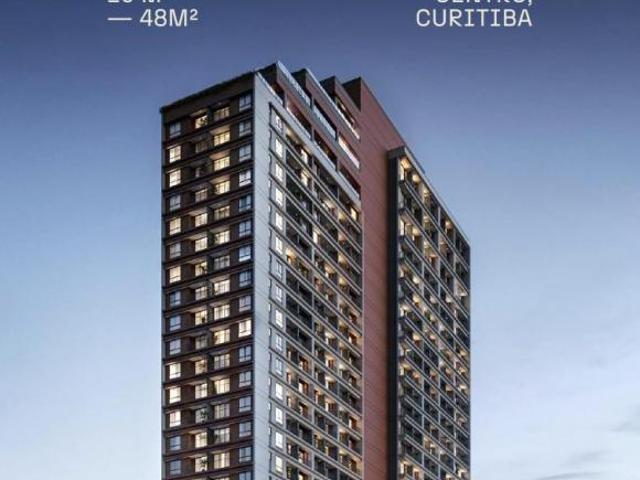 Studio moderno de 23 m2, 25 andar, no centro de Curitiba