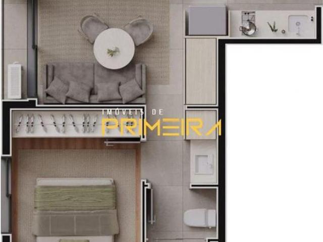 Studio moderno no Centro Cívico 31m² privativos Planta inteligente