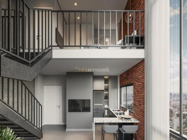 Studio novo à venda em condomínio completo no Centro Curitiba,PR 11754