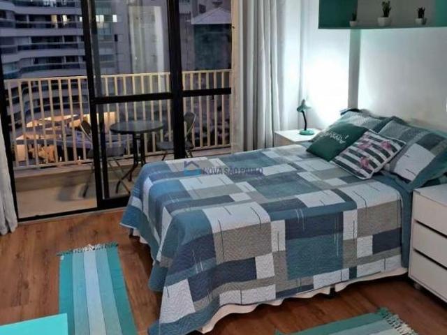 Studio novo na Republica a venda, pronto para morar, mobiliado e 1 vaga de garagem