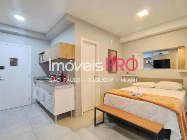 Studio na Bela Vista, decorado, equipado, com renda