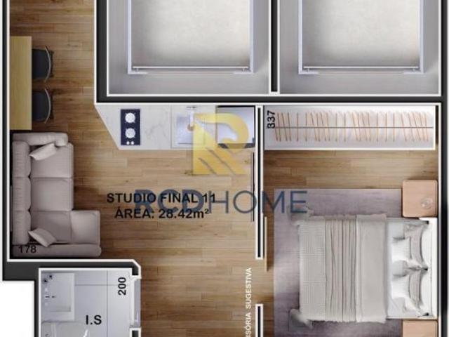Studio para Venda em Curitiba, Boa Vista, 1 dormitório, 1 banheiro