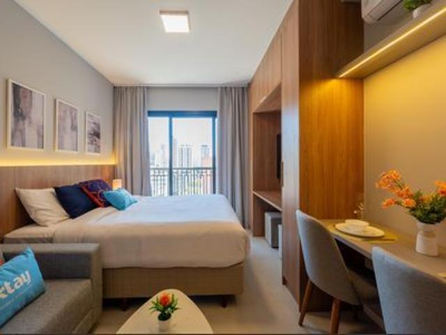 Studio para alugar com 27m², 1 quarto e sem vaga