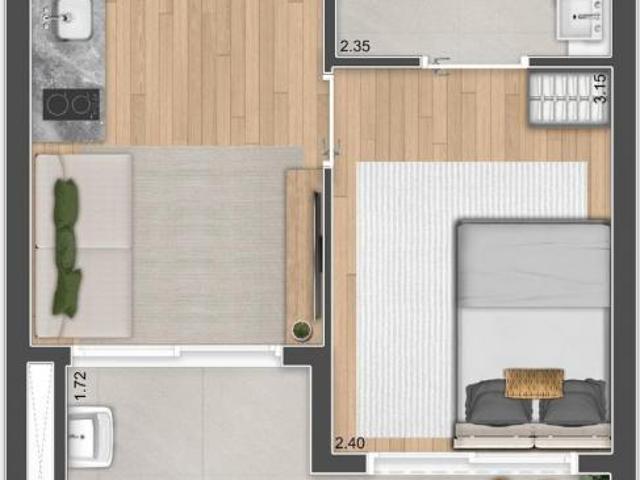 Studio Universidade PUC,26m², localização privilegiada, lazer completo