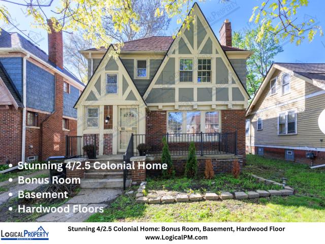 Stunning 4 Bedroom Colonial Home: Bonus Room, Basement, Hardwood Floo