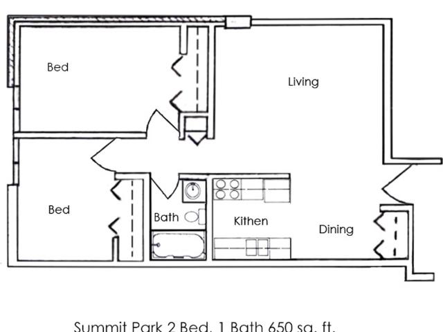 Summit Park 2 Bedroom Apartment for Rent at 605 505, 525, 605 & 705 Park Street, Minot, ND 58701