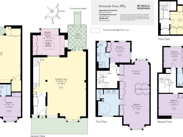 Superb six bedroom family home with light filled living spaces and communal garden access to rent